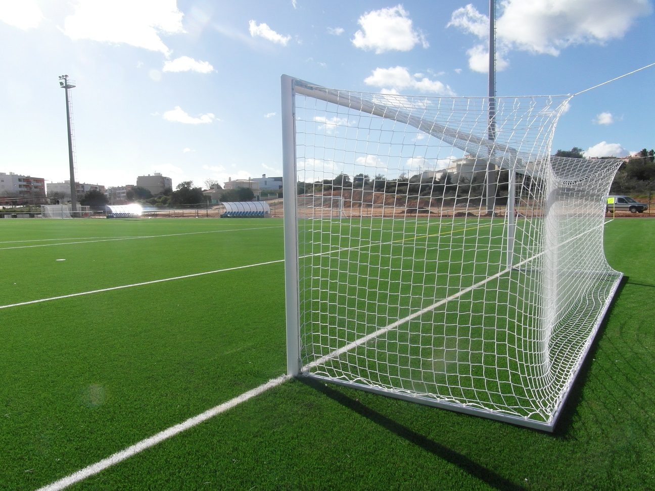 Cage fixe de football à 11 en aluminium renforcé de 120mm